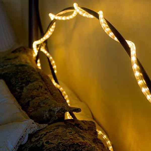 120V Dimmable LED Warm White Rope Light - Longest Lasting Light