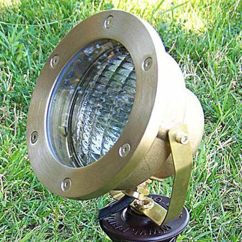 12V Raw Brass Circular LED Flood Lights | AQLighting