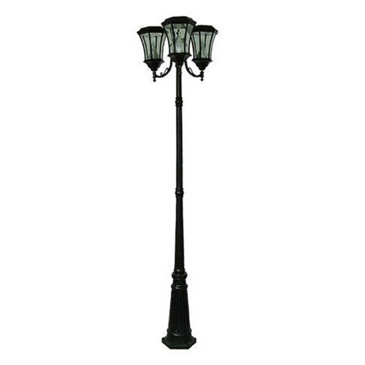 Victorian Solar Triple Head Lamp Post (PWGS94T-BK) by Gama Sonic