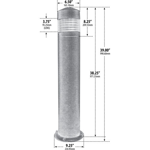 Aluminum LED Circular Black Area Bollard | AQLighting