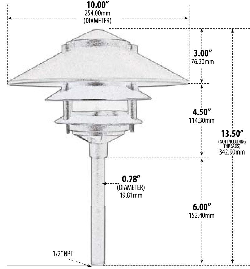 Finely Crafted Cast Aluminum 3 Tier Pagoda | AQLighting