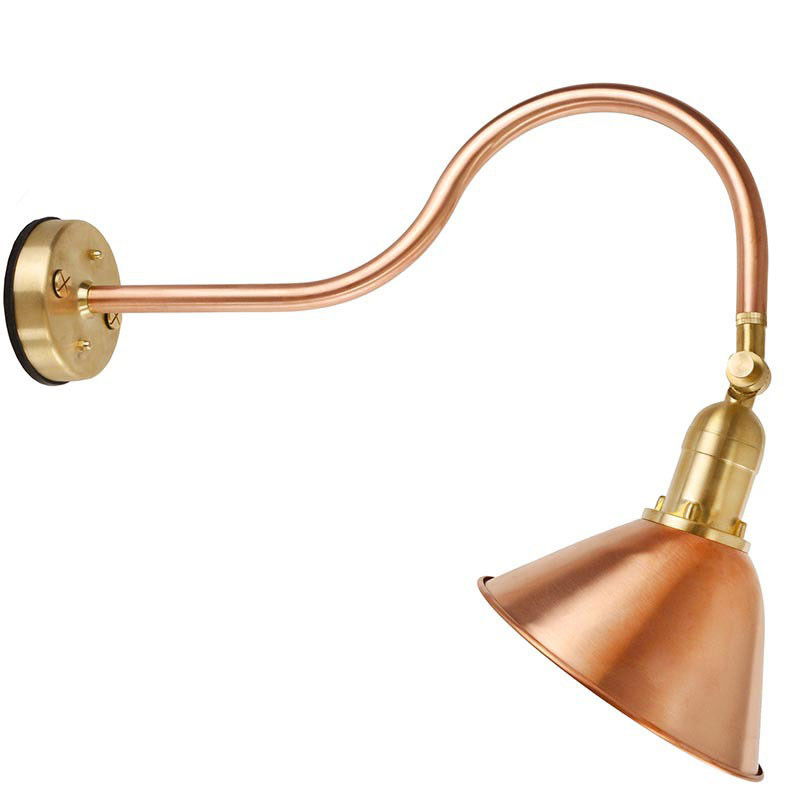 Outdoor Gooseneck Lighting – Raw Copper LED Sign Light