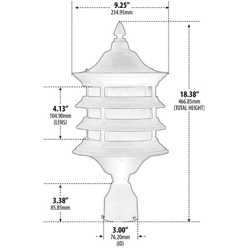 Cast Aluminum Stephanie Post Top Light | AQLighting