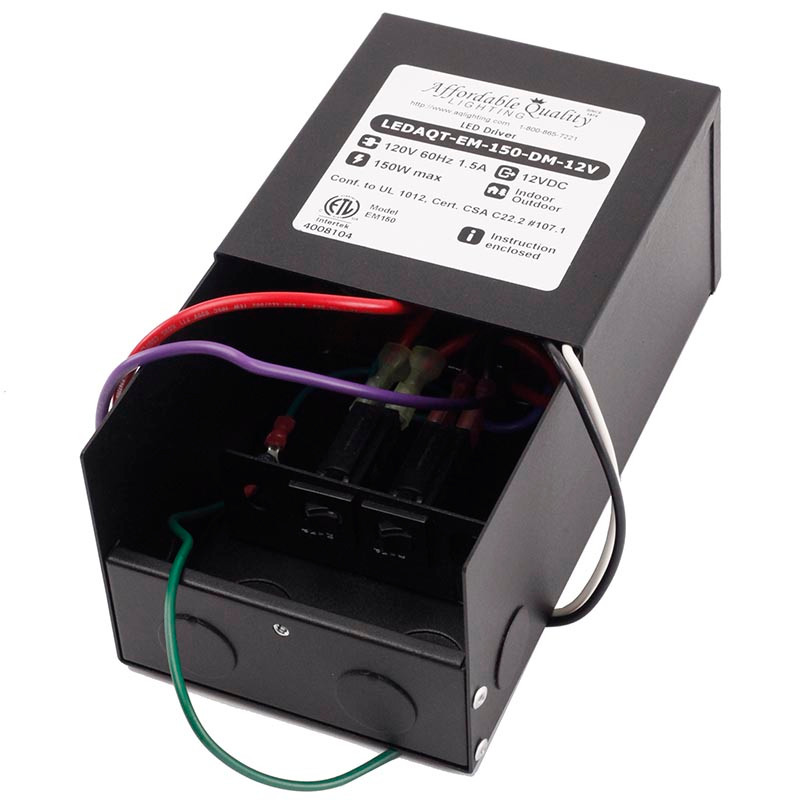 Indoor/Outdoor 12V 150w DC LED Driver Dimmable Transformer by AQL