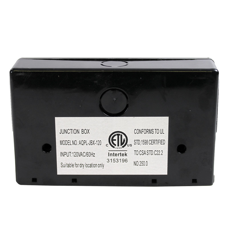 Hardwire Black Junction Box with Switch | AQLighting