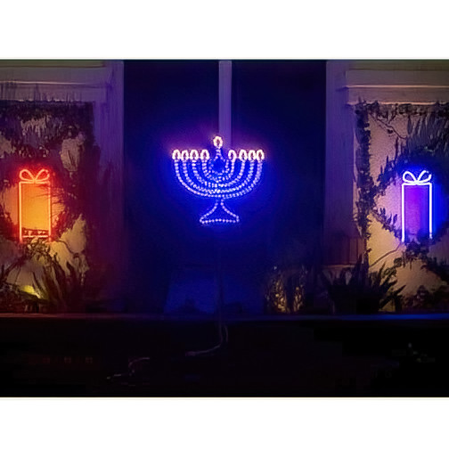 Outdoor Menorah LED Rope Light, IP65 Water Resistant, 120V | AQLighting