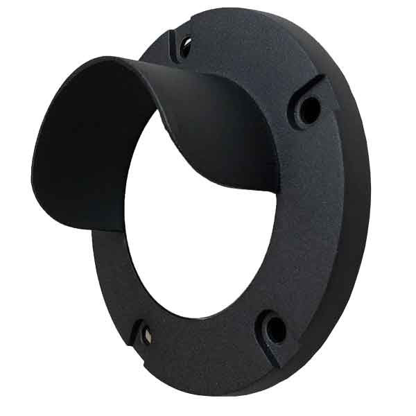 Black Cast Brass Curved Angle Shield Cover (OIGC-5B-GSH-BLK) by AQLighting