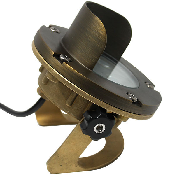 Heavy Cast Brass LED Spotlight w/ Glare Shield | AQLighting