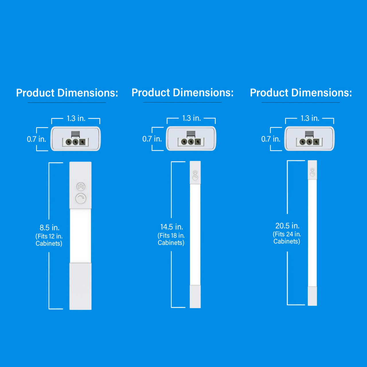 120V 7.5w 12" Selectable White Undercabinet Light Bar LED