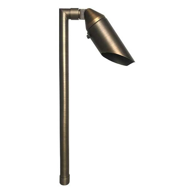 LV31 Brass Adjustable Pathway Light | Weathered Brass | MR16 Base