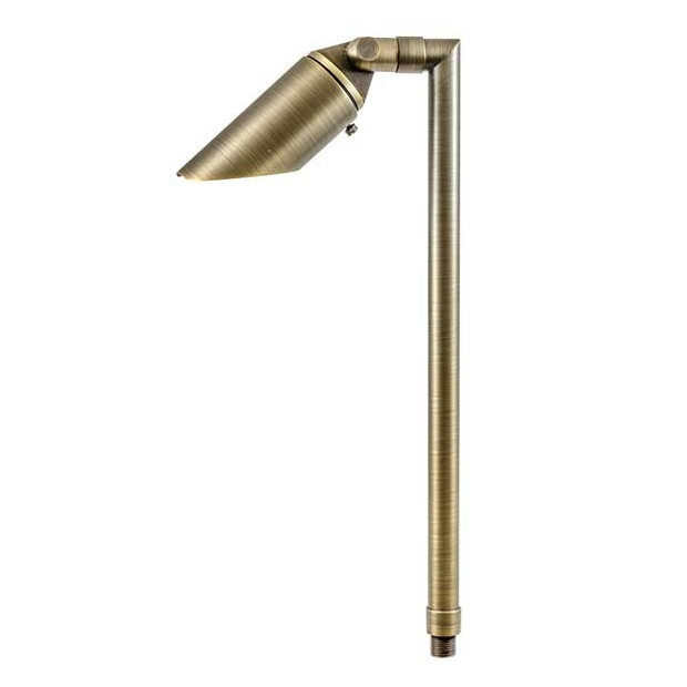 LV31 Brass LED Adjustable Pathway Light | Weathered Brass | MR16 Base