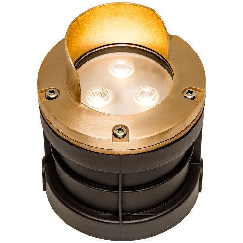 12V 6W Cast Brass LED In-Ground Well Light with Glare Shield