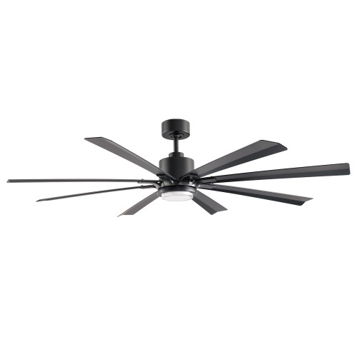 Size-Matters 65" Downrod Ceiling Fan, Matte Black Finish - Buy Now