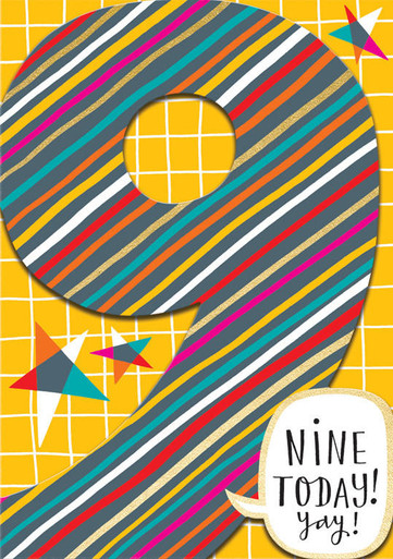 Age 9 Birthday Cards Kids - Rachel Ellen
