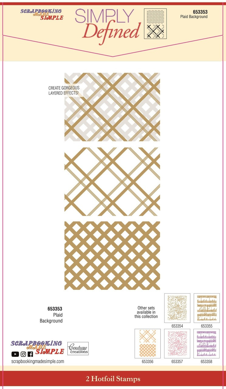 Simply Defined June 2018 Release HotFoil Stamps (2/pk) - Plaid ...