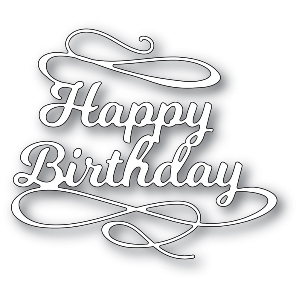 Memory Box Poppystamps Dies - Happy Birthday Flourish - Scrapbooking ...