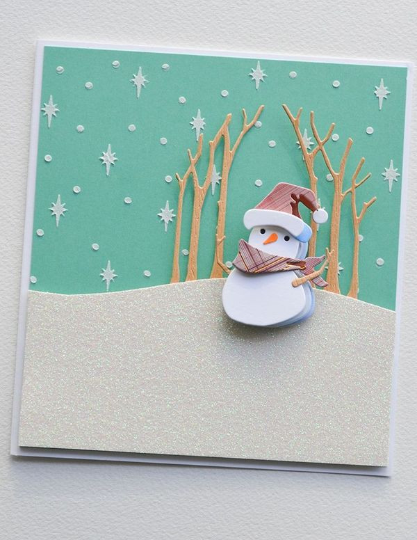 Memory Box Dies - Layered Friendly Snowman - Scrapbooking Made Simple