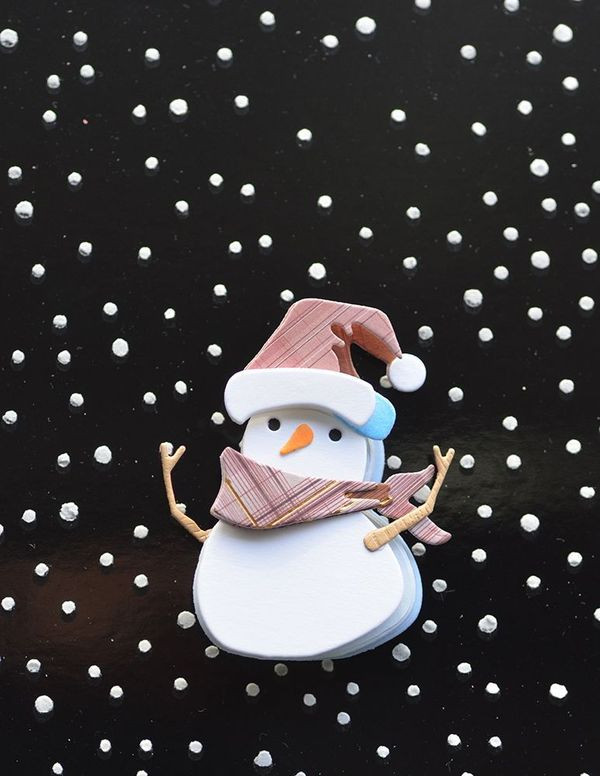 Memory Box Dies - Layered Friendly Snowman - Scrapbooking Made Simple