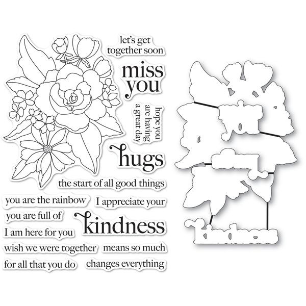 Memory Box Dies Clear Stamp Set and Die - Cheerful Floral ...