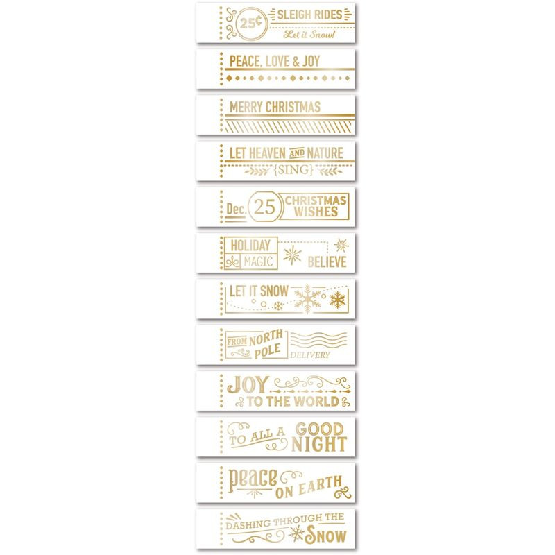 Memory Box Foil Greetings White Tabs - Christmas Labels - Scrapbooking ...