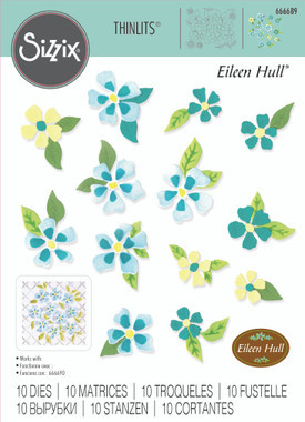 Sizzix Thinlits Die Set 12PK Painterly by Eileen Hull - Blooms & Background - Scrapbooking Made ...