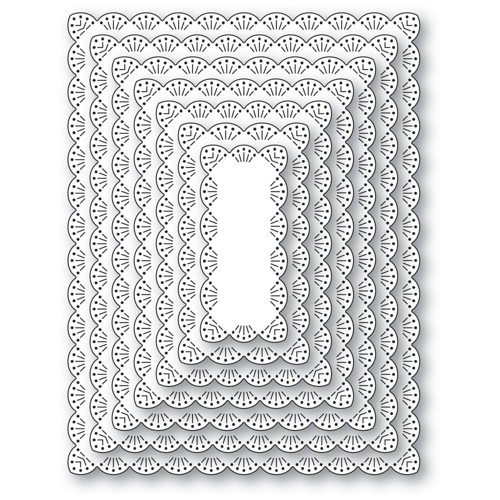 Memory Box Dies - Fan Stitched Scalloped Frames - Scrapbooking Made Simple