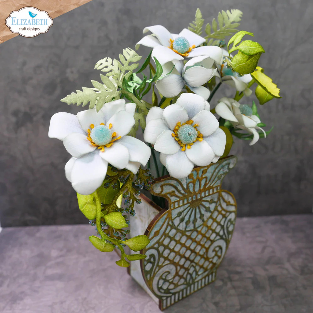 Elizabeth Craft Designs Paper Flowers MDF Kit - Floral Vase ...