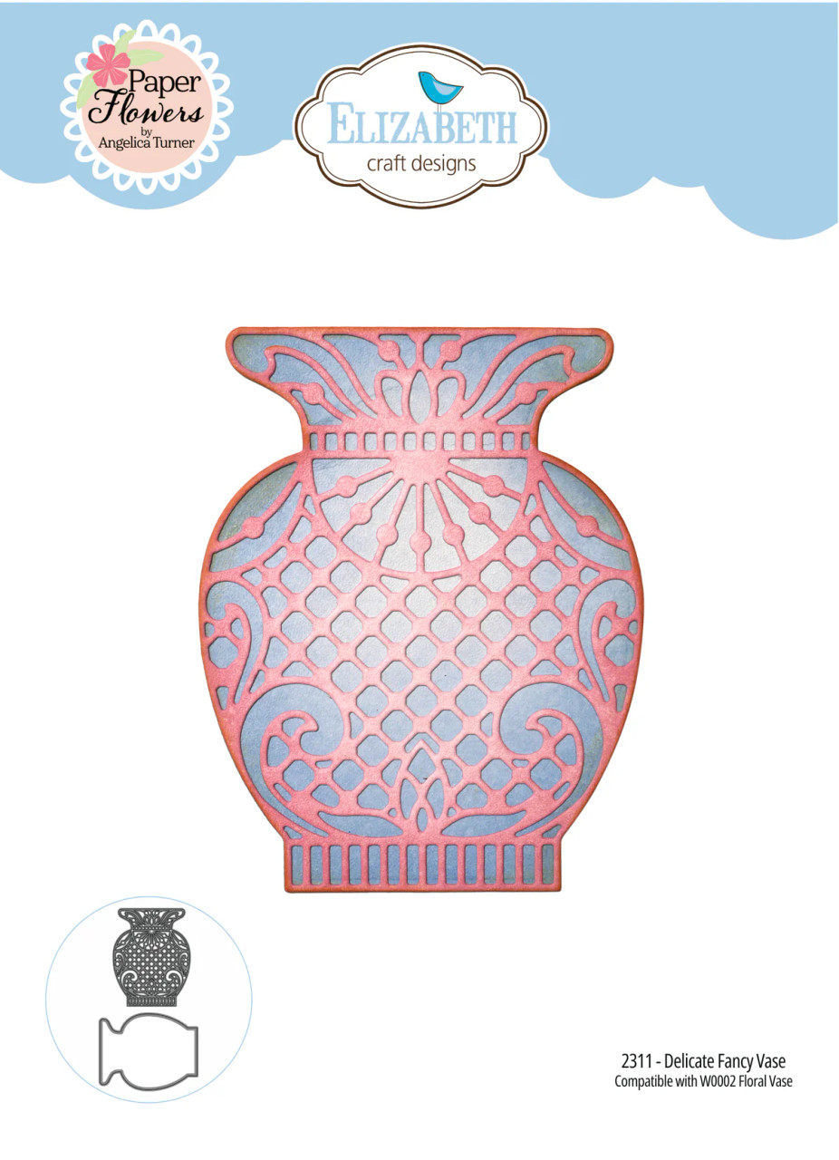 Elizabeth Craft Designs Paper Flowers Stamps - Delicate Fancy Vase ...