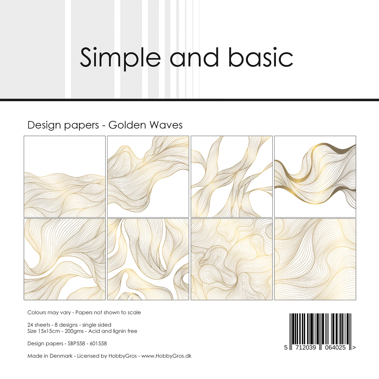 Simple and Basic 6x6in Paper Pad - Golden Waves - Scrapbooking Made Simple