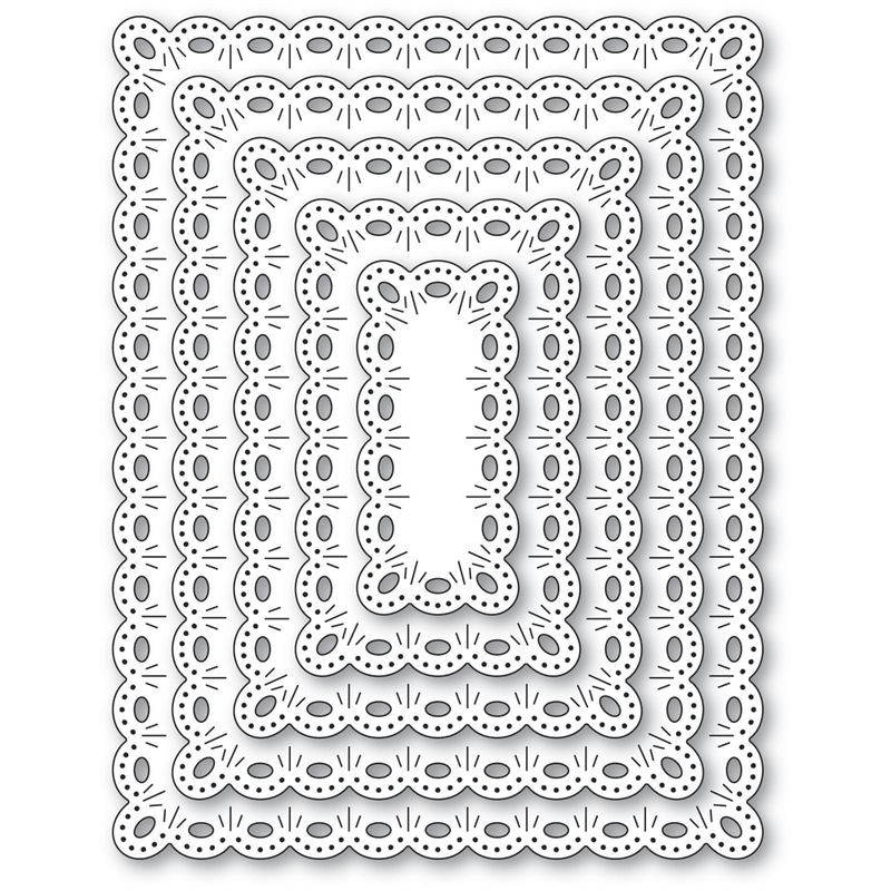 Memory Box Dies - Oval Eyelet Rectangle Frames - Scrapbooking Made Simple