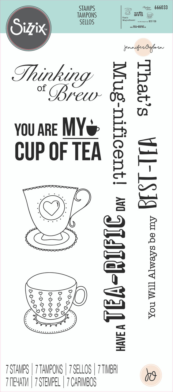 Sizzix Clear Stamps Set 7PK by Jennifer Ogborn - Tea-rific ...