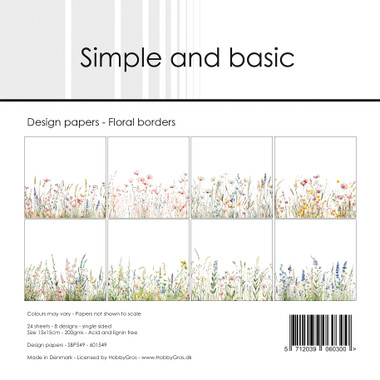 Simple and Basic Design 6x6in Paper Pad - Floral Borders - Scrapbooking ...