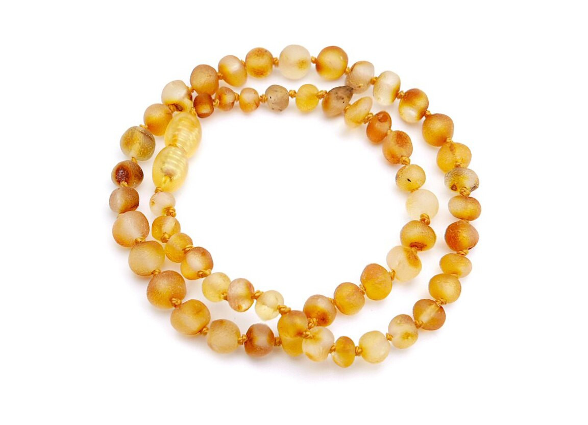 Honey Raw Baltic Amber Necklace – Rounded Baroque Beads - traditional ...