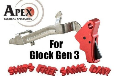 Apex Glock Action Enhancement Trigger & Gen 3 & 4 Trigger Bar, RED ...
