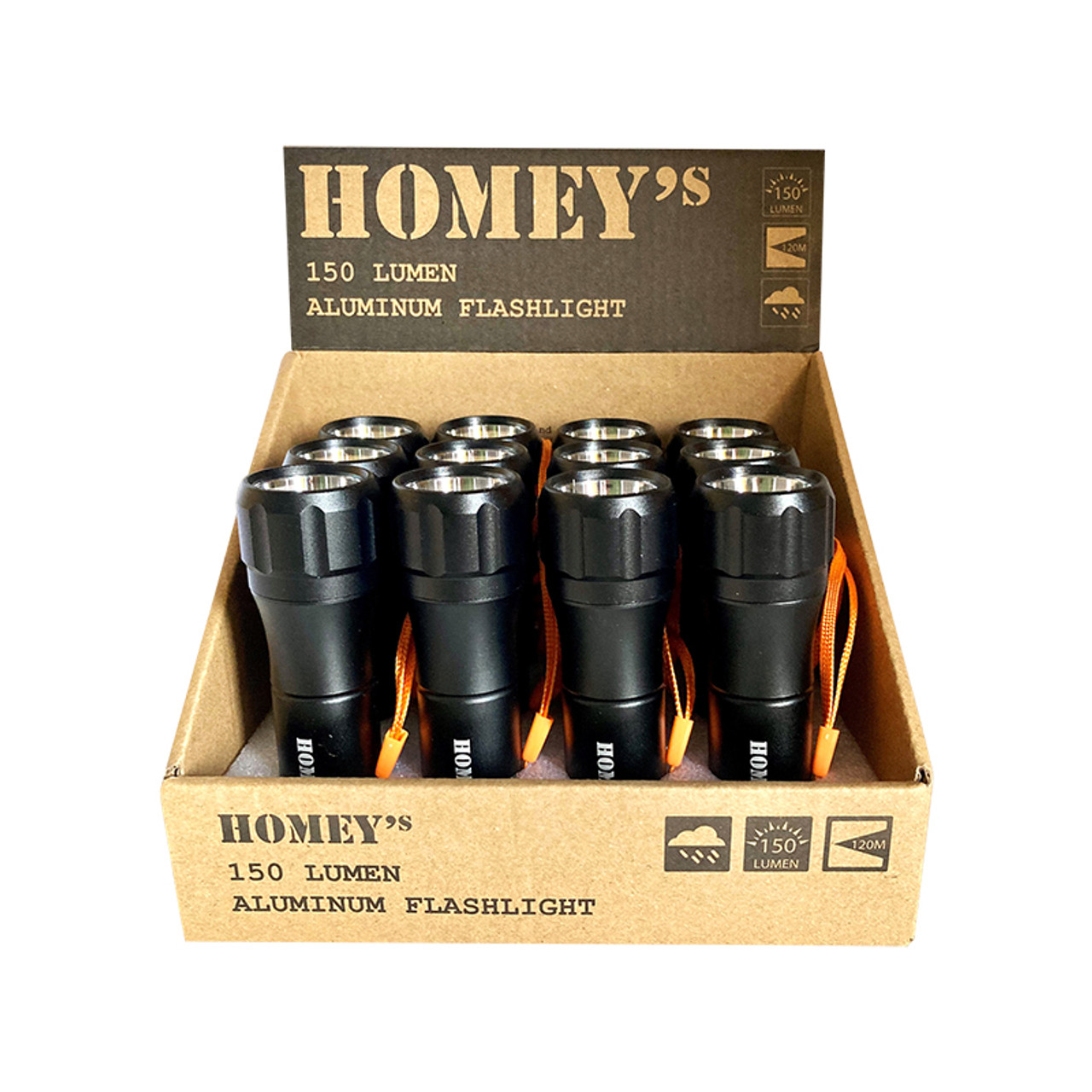 Zaklamp 12x, Homey's, LED, Aluminium, display - Homeij