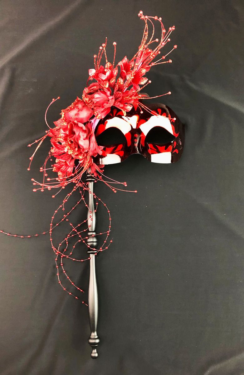 Masquerade Masks on a Stick | Venetian Hand Held Masks