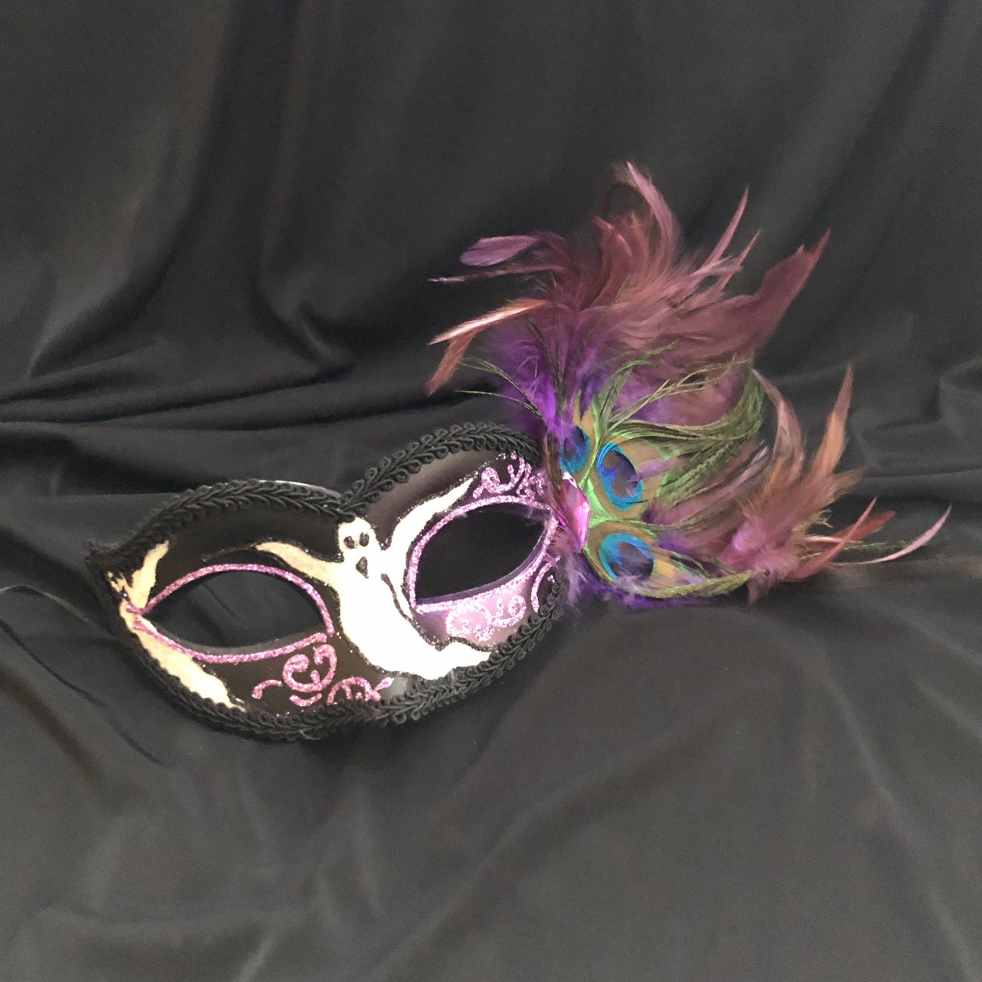 Ghost Feather Mask Halloween Mask Purple