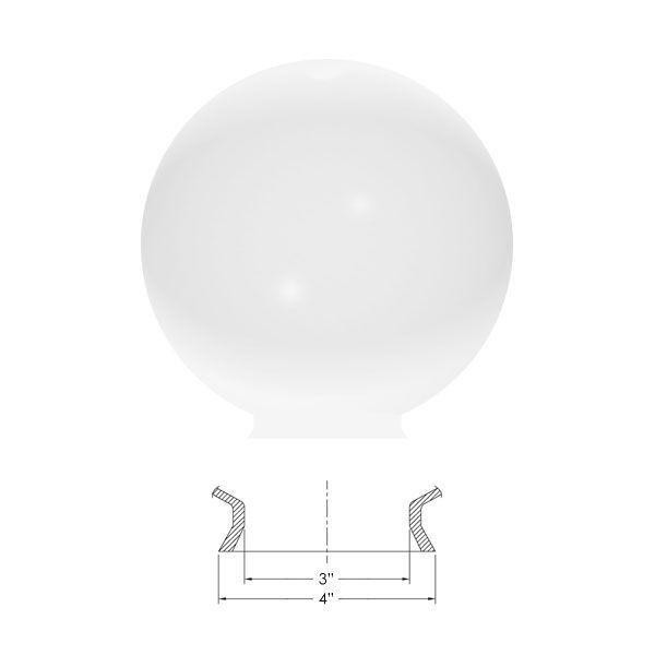 Replacement White 8" Outdoor Polycarbonate Neckless Light Globe ...
