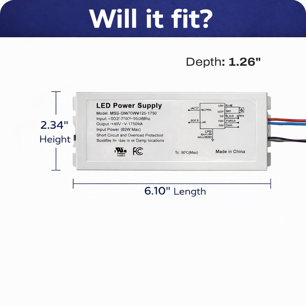 MSPI-DIM70W12S-1750 | 70W 1750mA Dimmable LED Driver