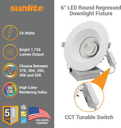 Sunlite 85591-SU | Round Downlight Fixture