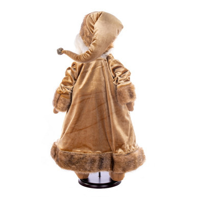 Vickerman 24" Mocha Velvet Santa Doll with Stand - iLighting.com