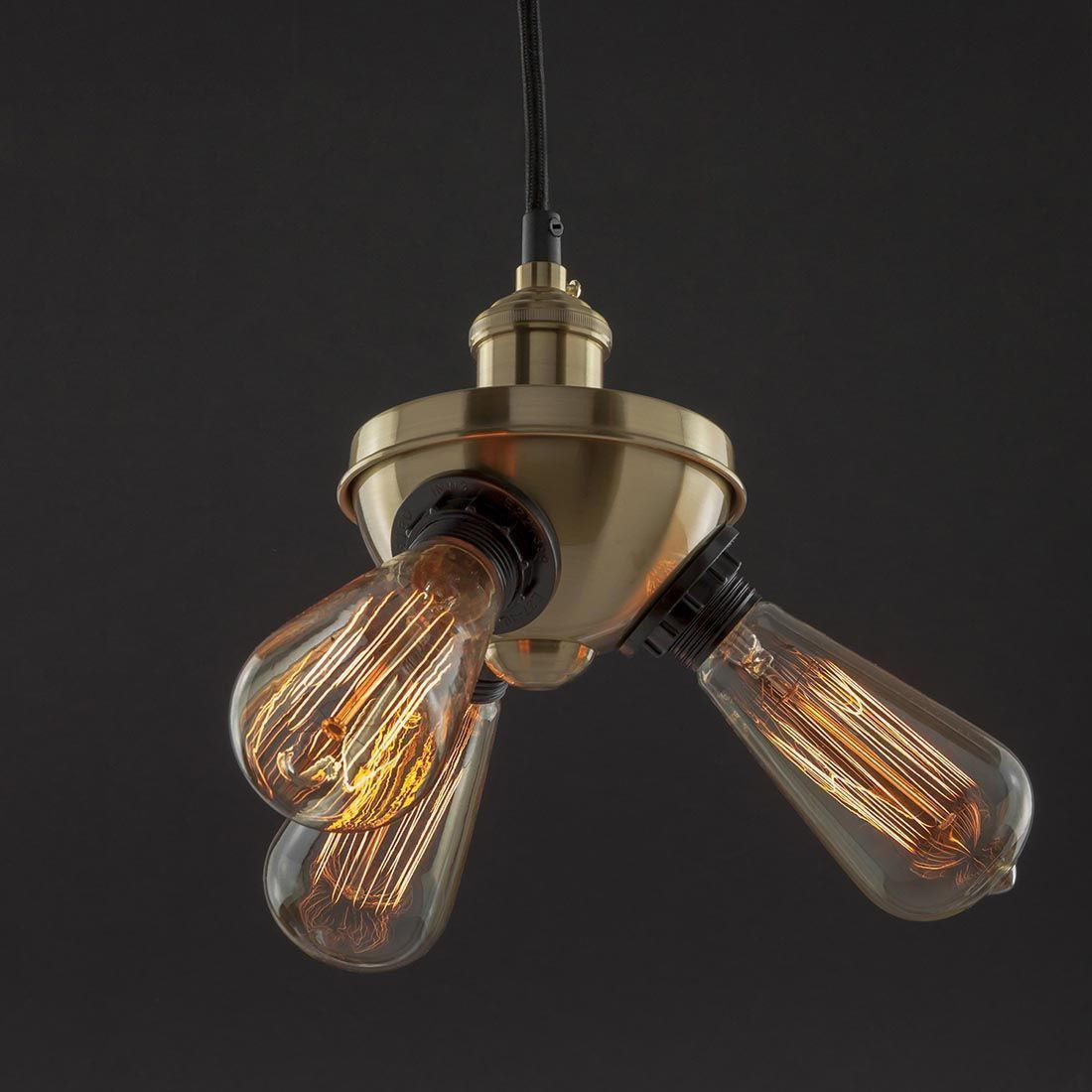 Sunlite AQF/PD/S3/CB | 3Light Edison Bulb Pendant Light Fixture