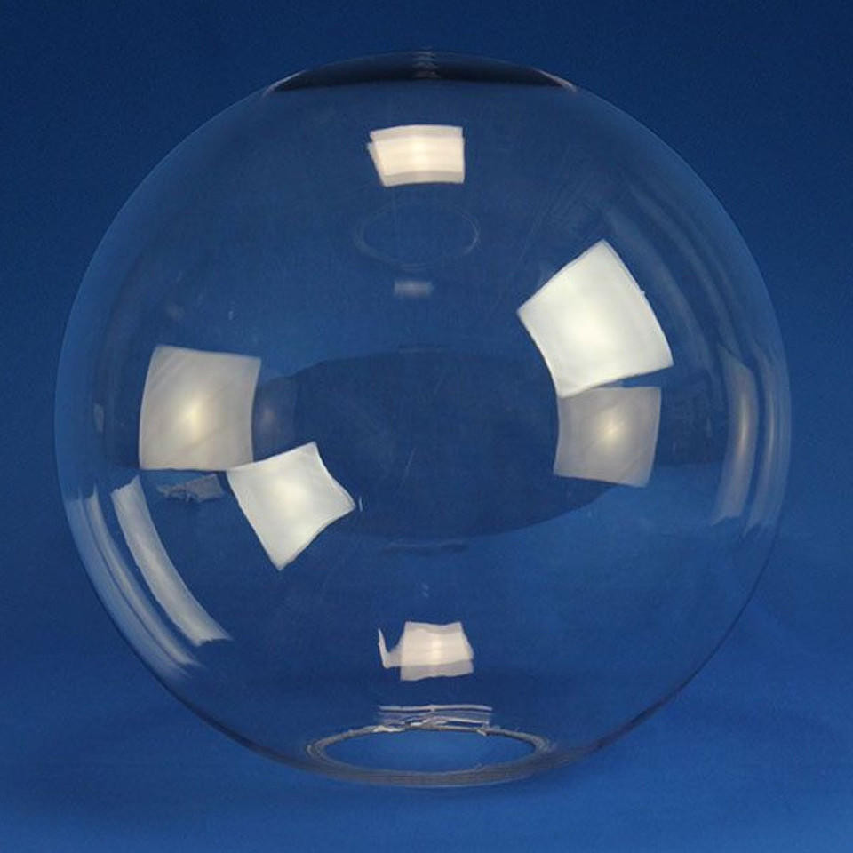 14" Clear Plastic Acrylic Light Globe Cover with Neckless Opening