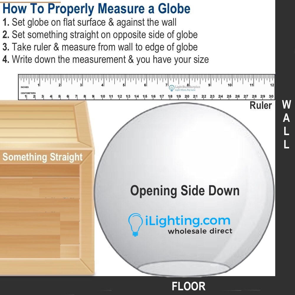 American Made | 36" Clear Acrylic Light Globe Cover, Neckless