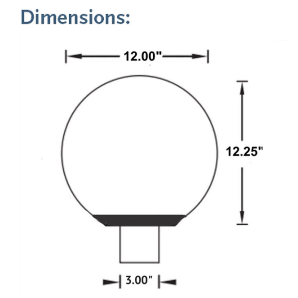 Incon Lighting | 12" White Globe Lamp Post Light Black Base