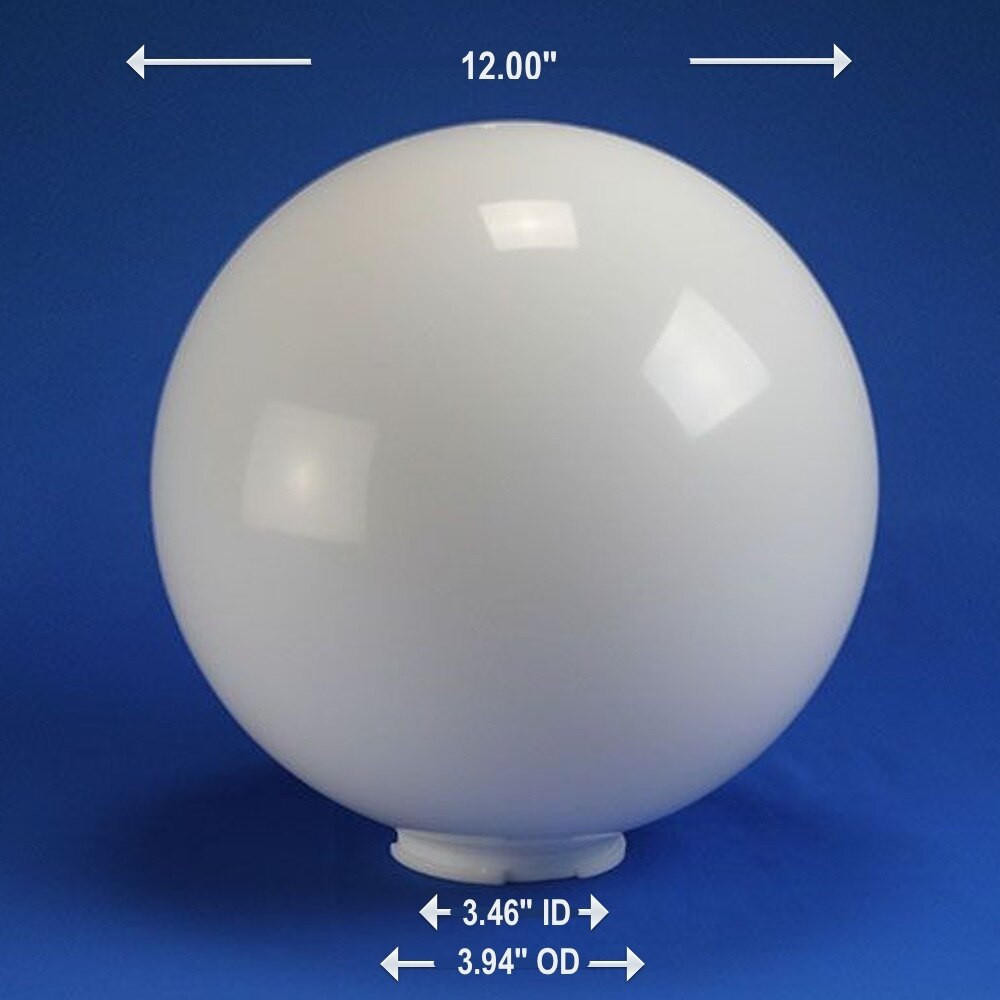 LBS Lighting | White 12" Globe Cover with Twist Lock Base