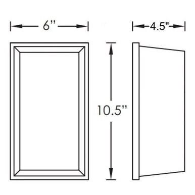 Exterior Rectangular Wall Light with Clear Prismatic Lens