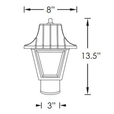 Incon Lighting | Black Colonial Post Top Clear Lens