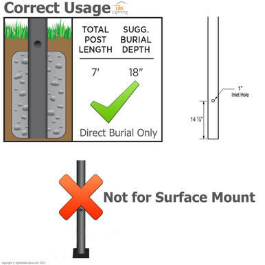 LBS Lighting | 84" Bronze Residential Aluminum Lamp Pole