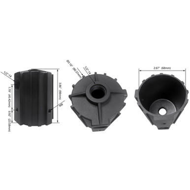 1/2" Knuckle Slipfitter Tenon Round Pole Mount for Flood Light